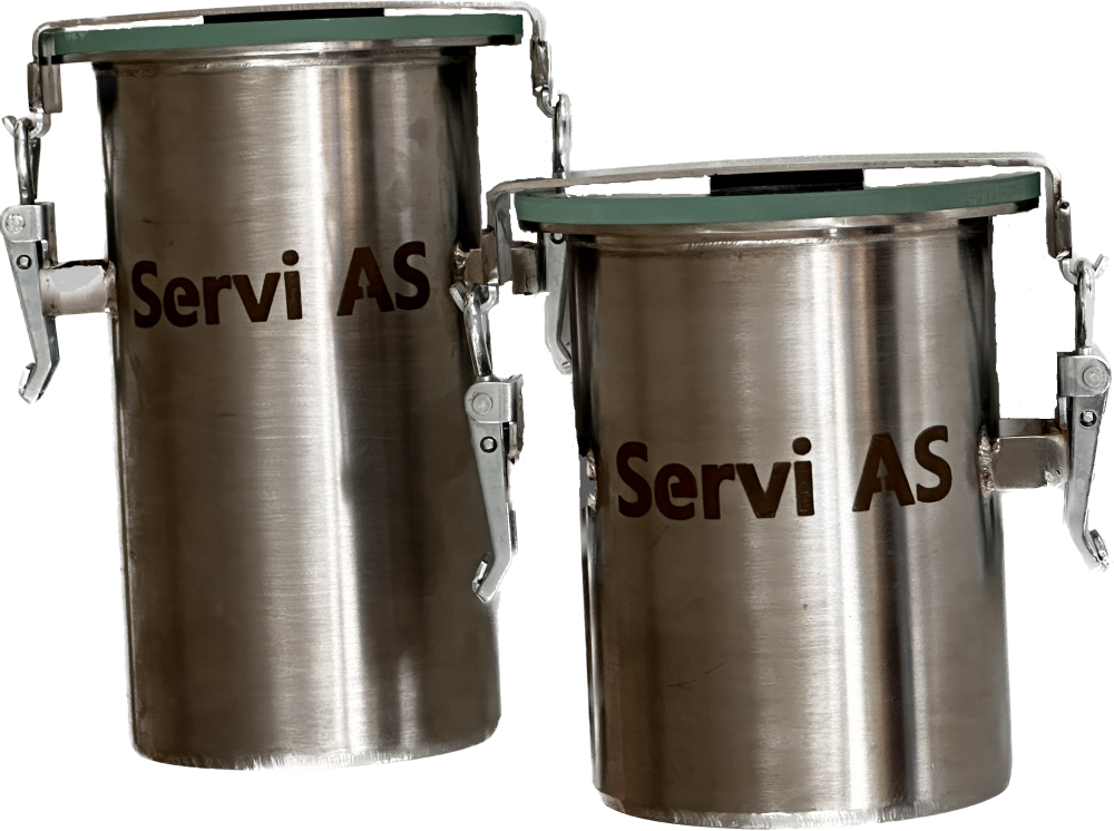 Servi's product Pycnometer, supplied in stainless steel with glass lid ...